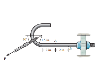 Solved The 1/2-in-diameter bolt hook shown in (Figure 1) is | Chegg.com