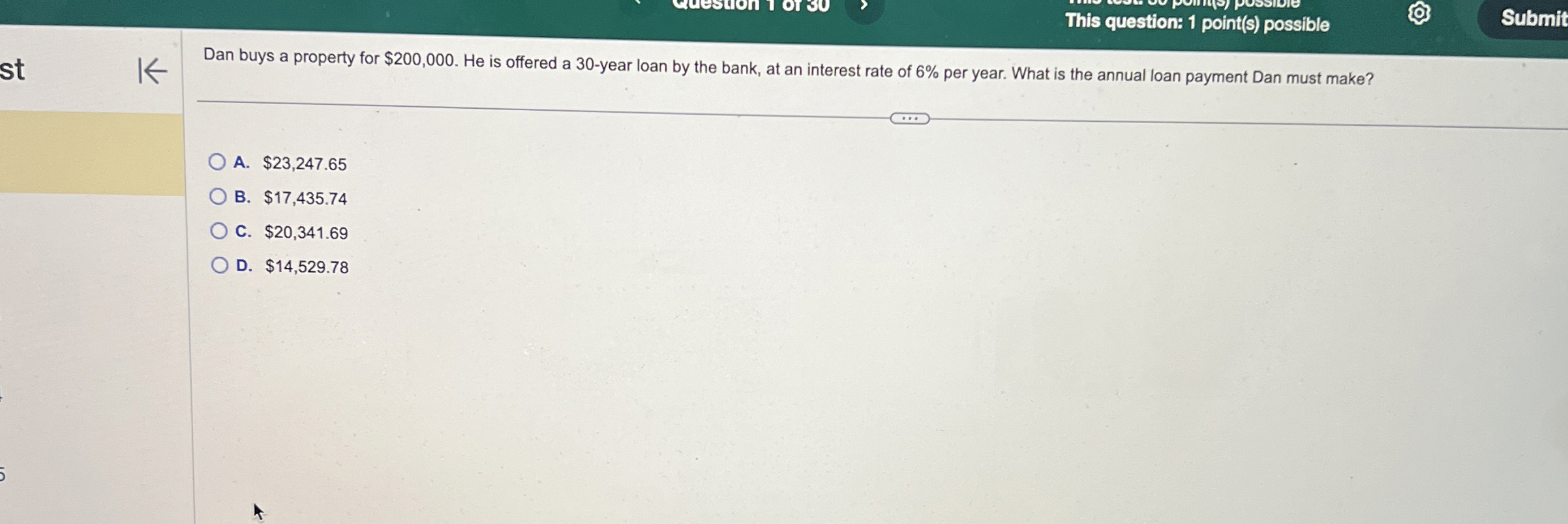 Solved This question: 1 ﻿point(s) ﻿possiblestDan buys a | Chegg.com