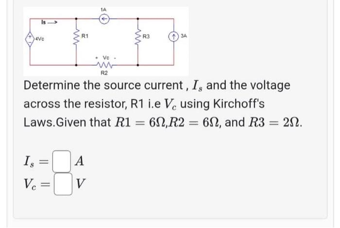 Solved Determine the source current, Is and the voltage | Chegg.com