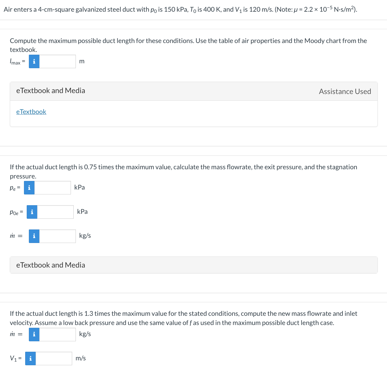 Solved Compute the maximum possible duct length for these | Chegg.com