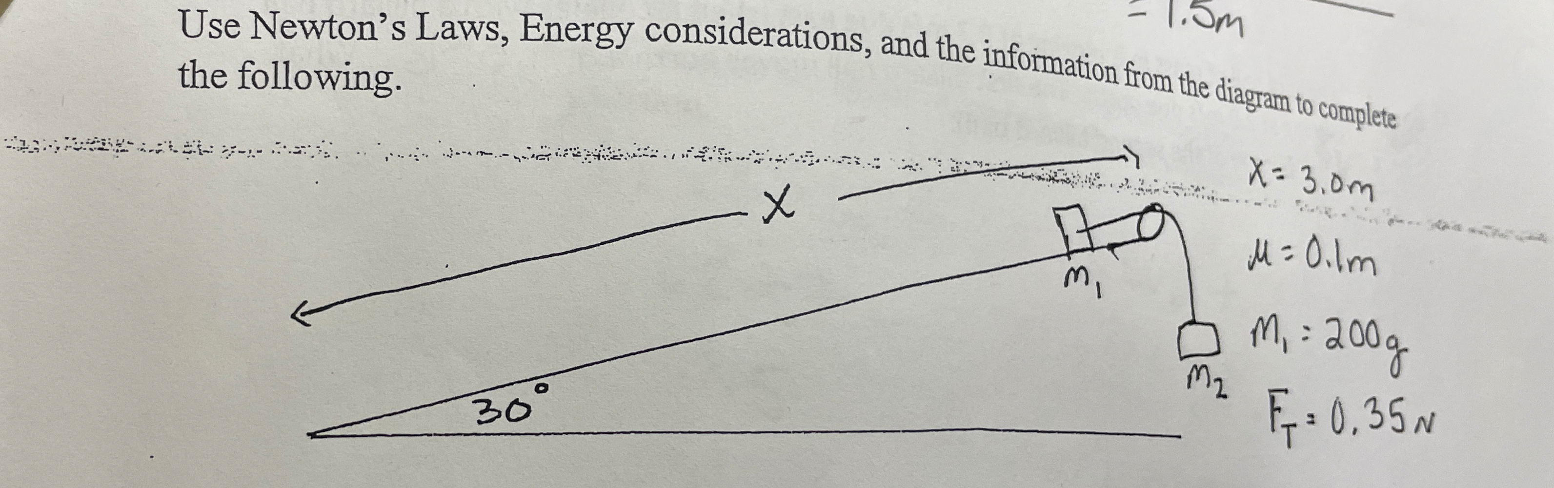 Solved Use Newton's Laws, Energy considerations, and the | Chegg.com