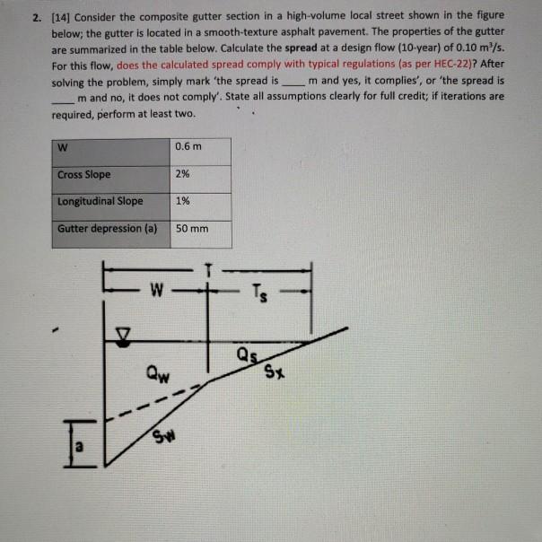 2. [14] Consider the composite gutter section in a | Chegg.com