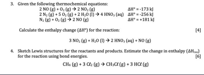 Solved 3. Given the following thermochemical equations: | Chegg.com