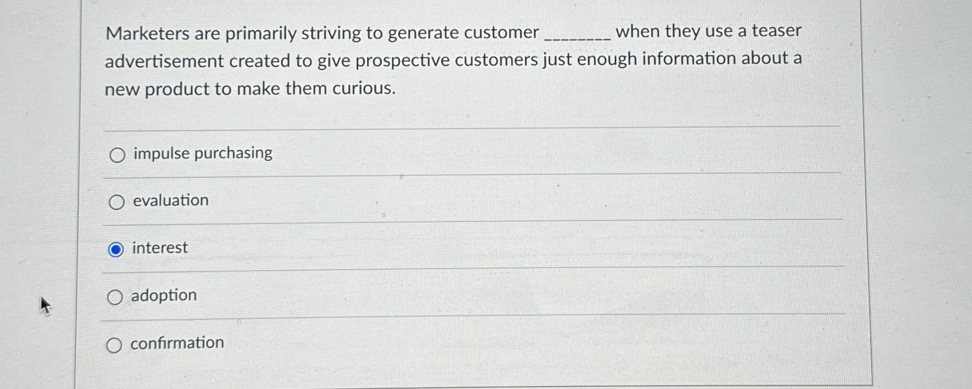 Solved Marketers are primarily striving to generate customer | Chegg.com