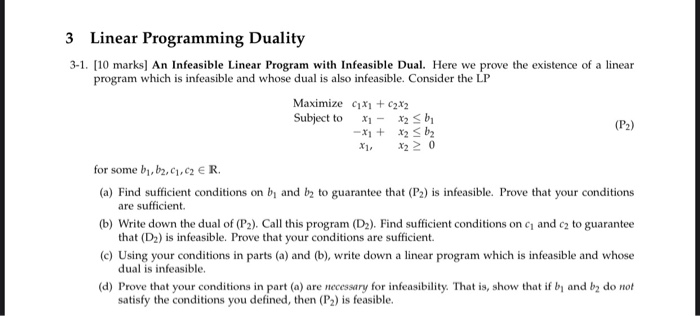 3 Linear Programming Duality 3-1. [10 marks) An | Chegg.com