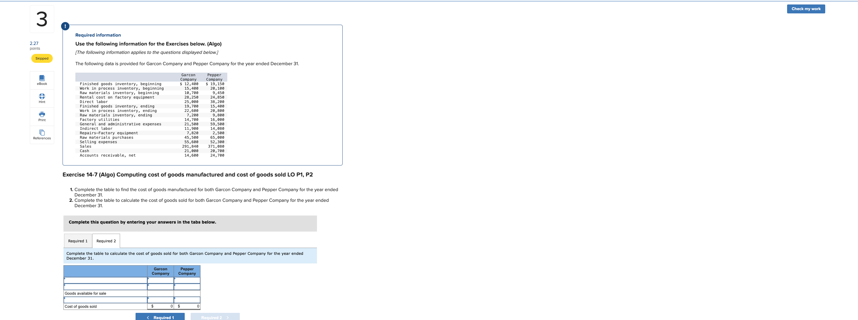 Solved Exercise 14-7 (Algo) ﻿Computing cost of goods | Chegg.com