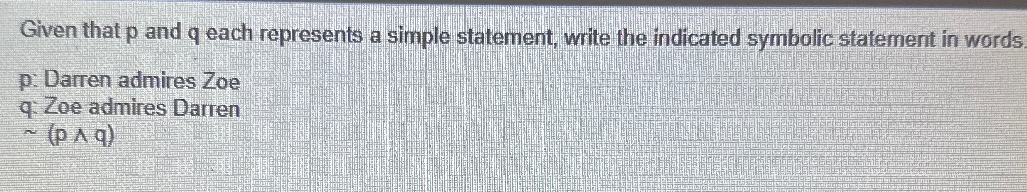 Solved Given that p ﻿and q ﻿each represents a simple | Chegg.com