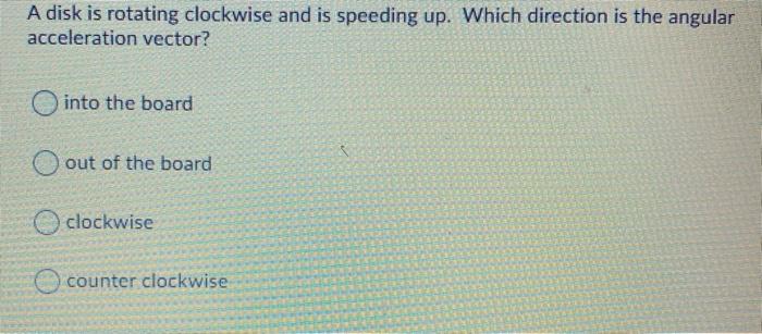 Solved A disk is rotating clockwise and is speeding up. | Chegg.com