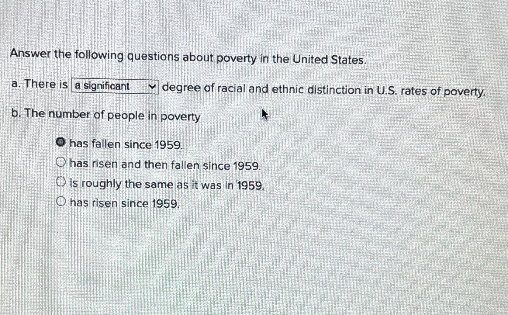 Solved Answer the following questions about poverty in the | Chegg.com