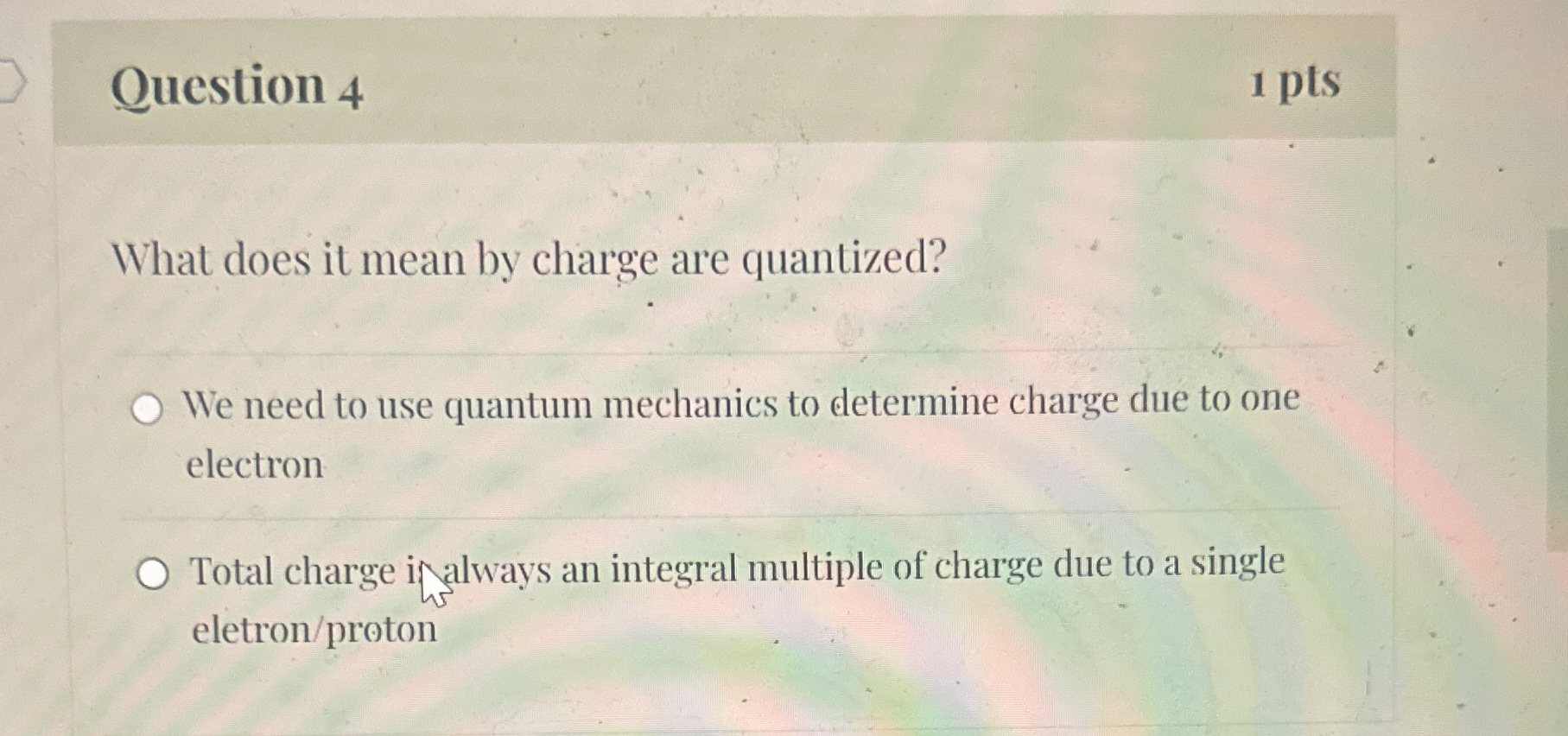 Solved Question 41 ﻿ptsWhat does it mean by charge are | Chegg.com
