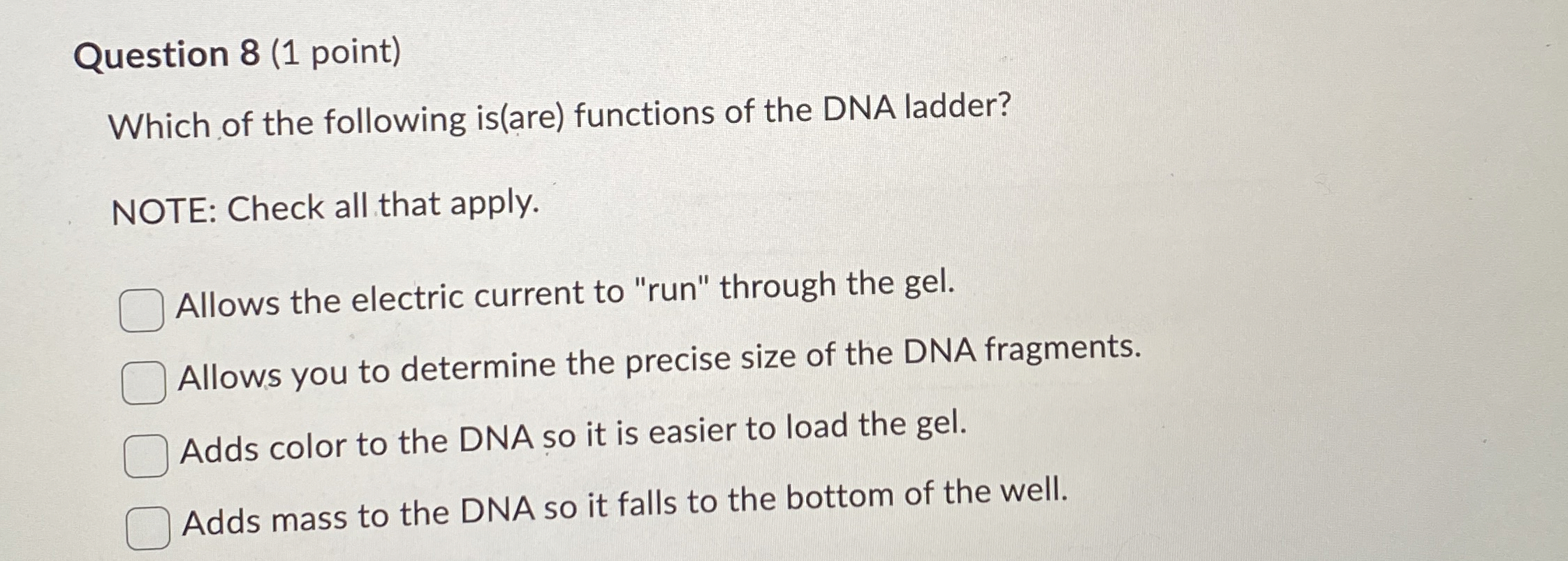 Solved Question 8 (1 ﻿point)Which of the following is(are) | Chegg.com