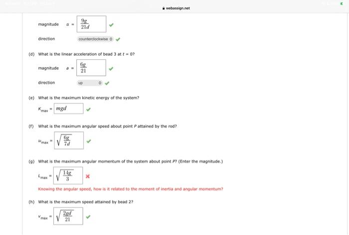 Solved A stiff, thin, metal rod with negligible mass is free | Chegg.com