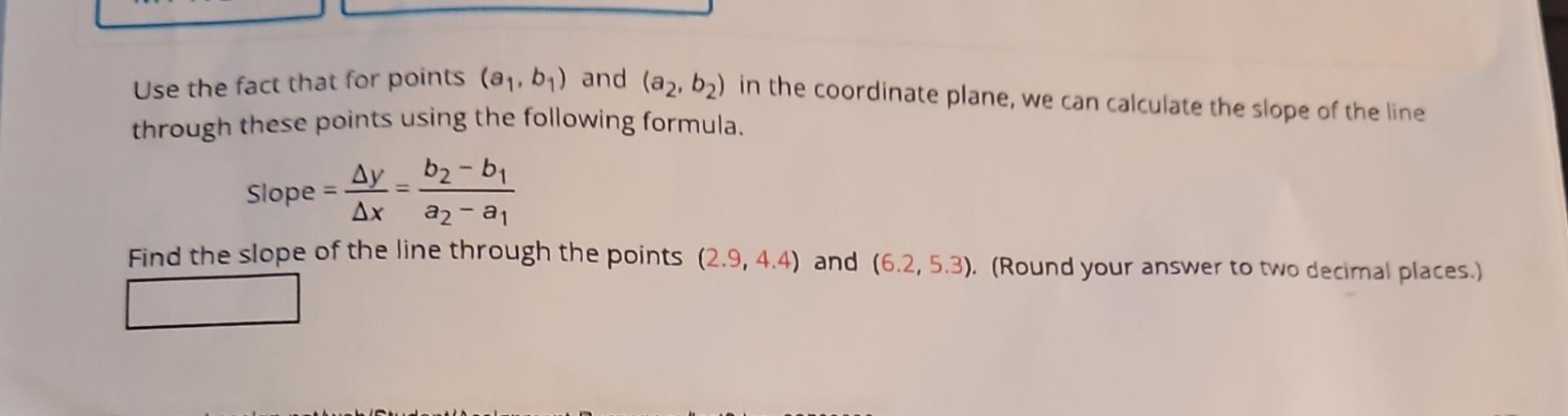 Solved Use the fact that for points (a1,b1) and (a2,b2) in | Chegg.com