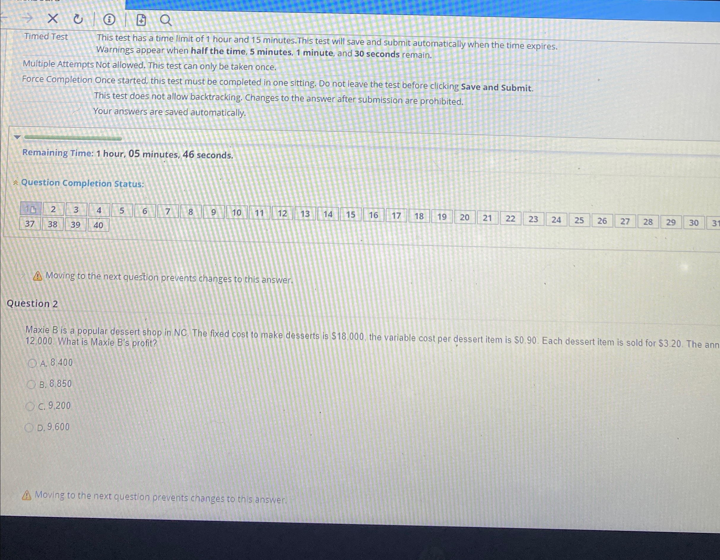 Solved Timed TestThis test has a time limit of 1 ﻿hour and | Chegg.com