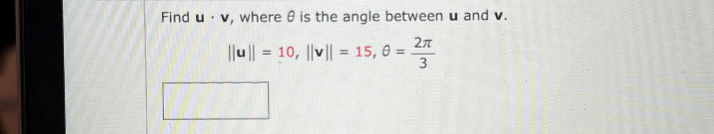 Solved Find u*v, ﻿where θ ﻿is the angle between u ﻿and | Chegg.com