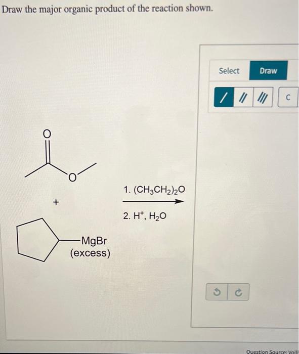 Solved Draw the major organic product of the reaction shown. | Chegg.com