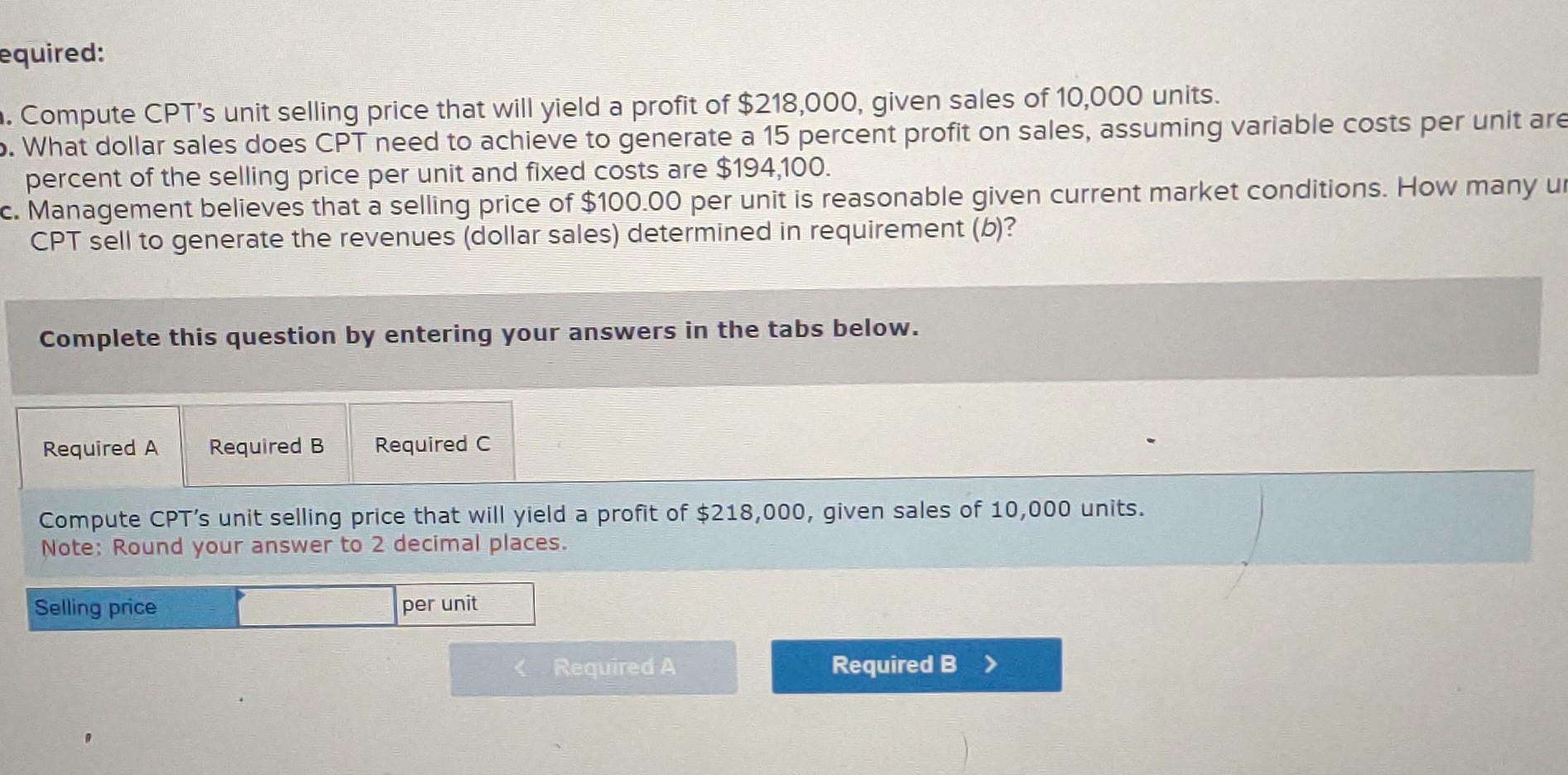 Solved Problem 3-57 (Algo) CVP Analysis-Missing Data (LO | Chegg.com
