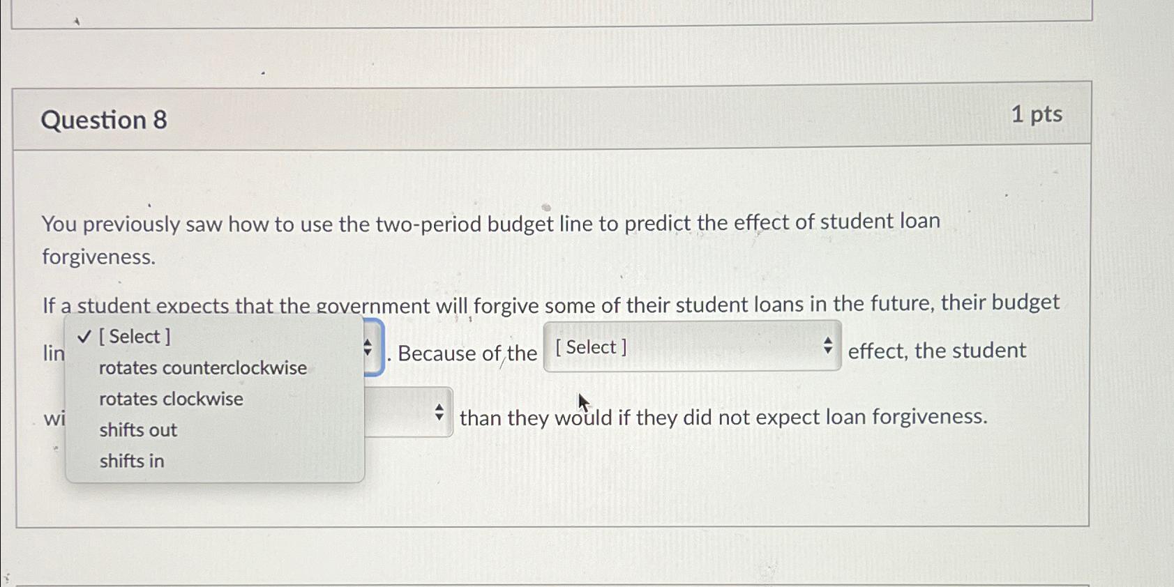 Solved Question 81ptsYou previously saw how to use the | Chegg.com