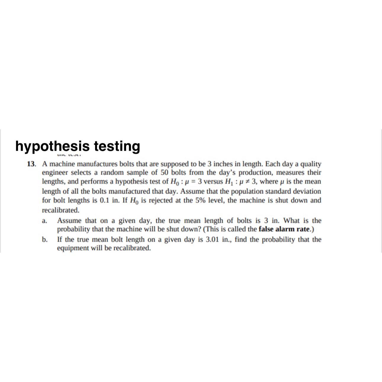 Solved hypothesis testing (Can you help me solve it using | Chegg.com