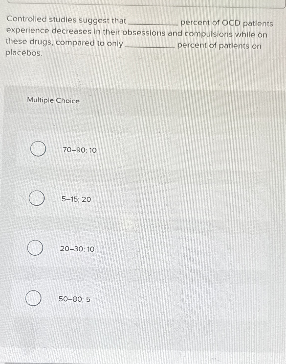 Solved Controlled studies suggest that q, ﻿percent of OCD | Chegg.com