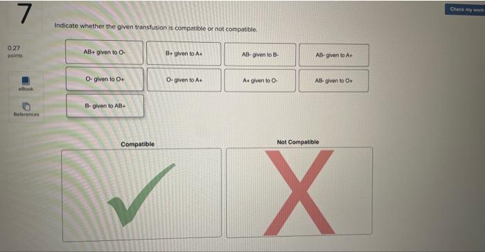 Solved Indicate whether the given transfusion is compatible | Chegg.com Solved Indicate whether the given transfusion is compatible | Chegg.com
