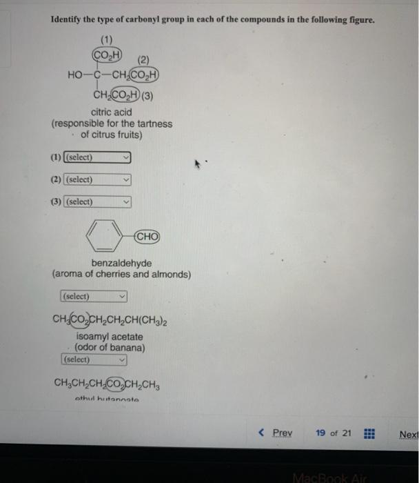 Solved identify the type of carbonyl group in each of the | Chegg.com