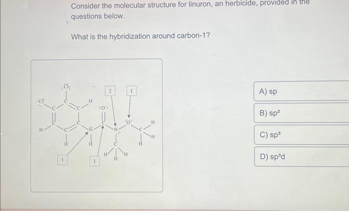 Solved Consider the molecular structure for linuron, an | Chegg.com
