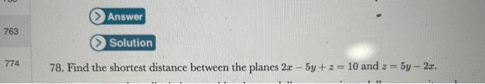 Solved 78. Find the shortest distance between the planes | Chegg.com