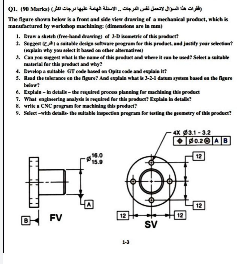 Solved Q1. (90 Marks) (فترات هنا الموال لاحمل نغن اللرجات .. | Chegg.com