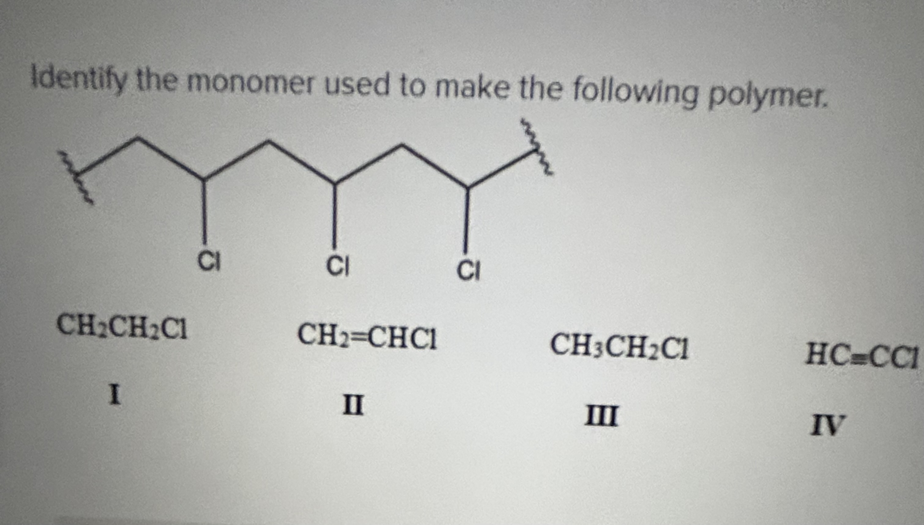 Solved Identify the monomer used to make the following | Chegg.com