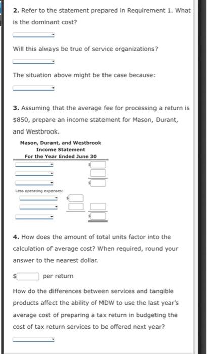 Solved Income Statement, Cost of Services Provided, Service | Chegg.com
