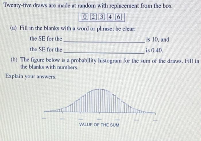 Solved Twenty-five draws are made at random with replacement | Chegg.com