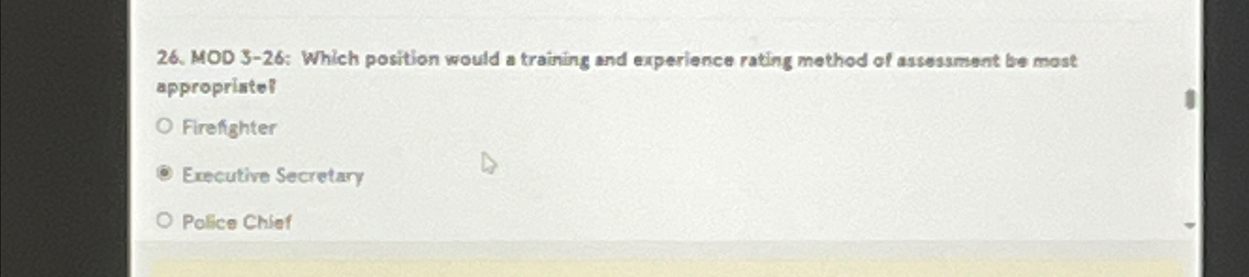 Solved MOD 5-26: Which position would a training and | Chegg.com