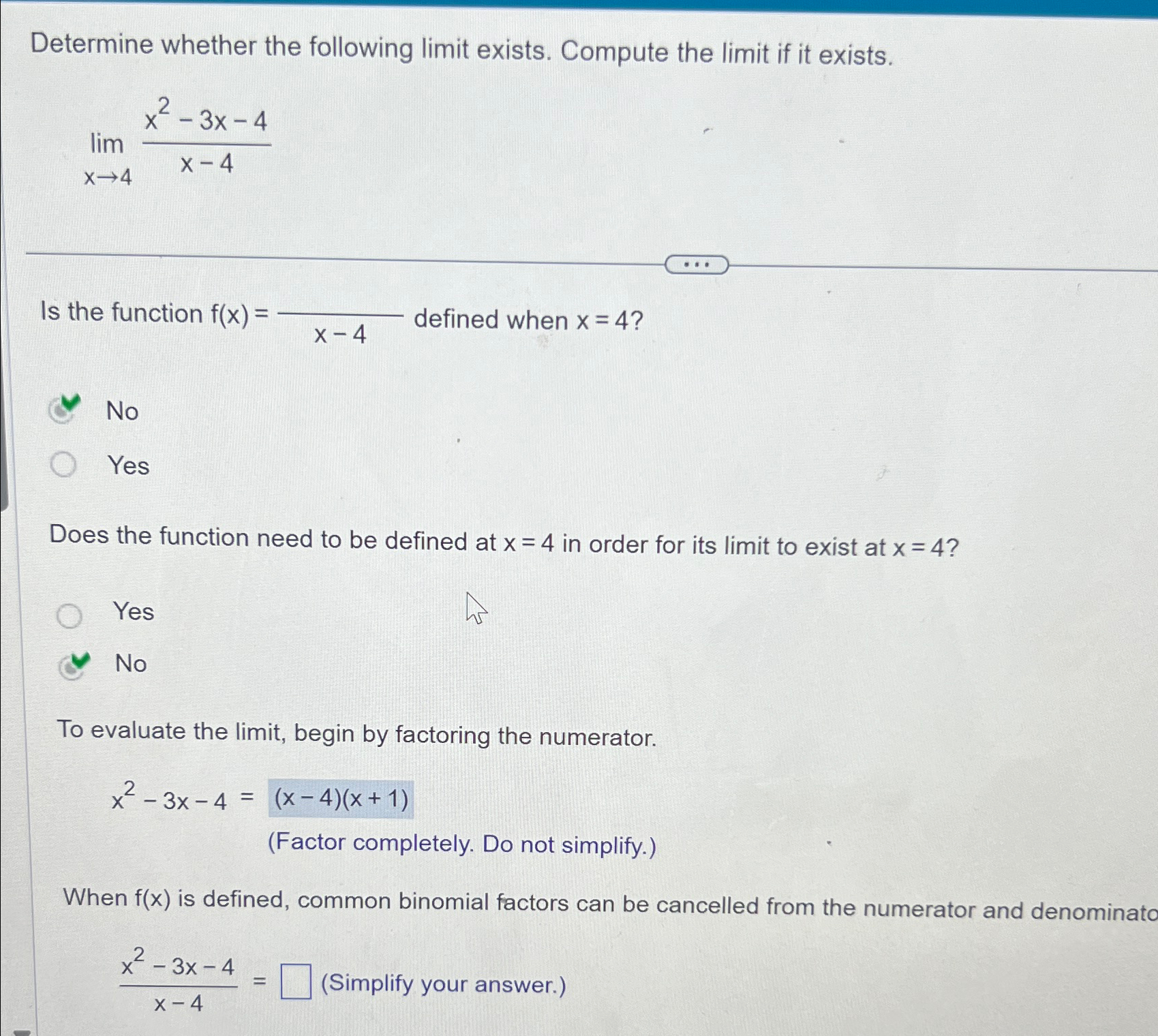 Solved Determine whether the following limit exists. Compute | Chegg.com