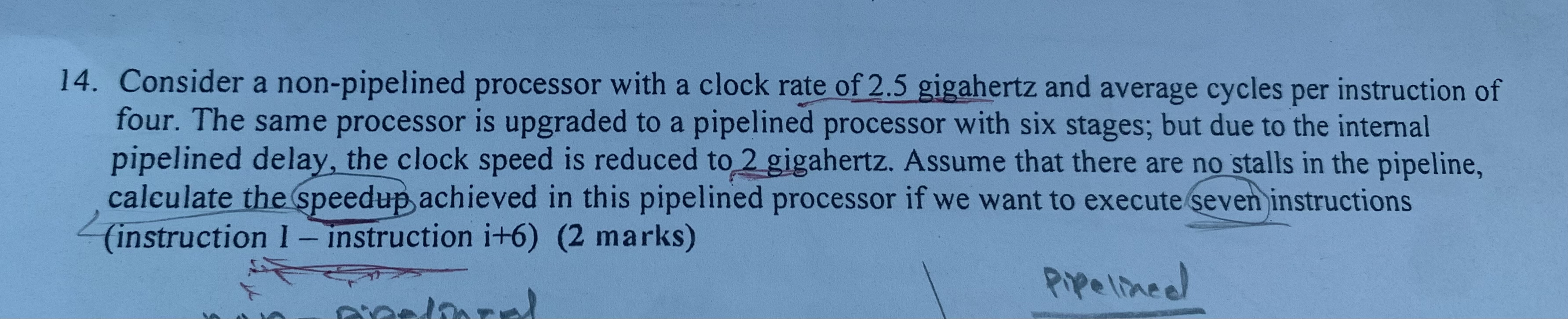 Solved Consider a non-pipelined processor with a clock rate | Chegg.com