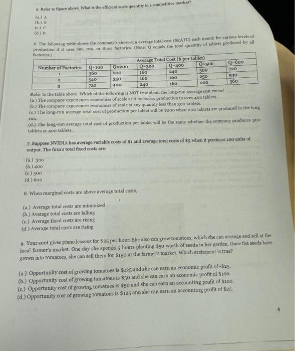 Solved 5. Refer to figure above. What is the efficient ncale | Chegg.com