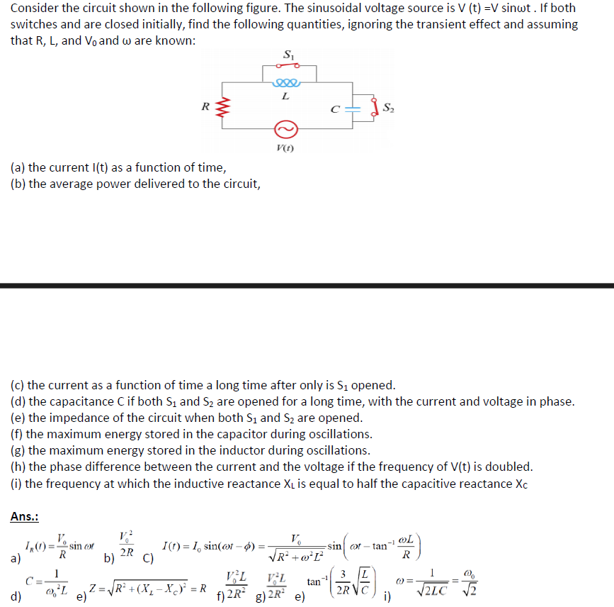 Consider the circuit shown in the following figure. | Chegg.com