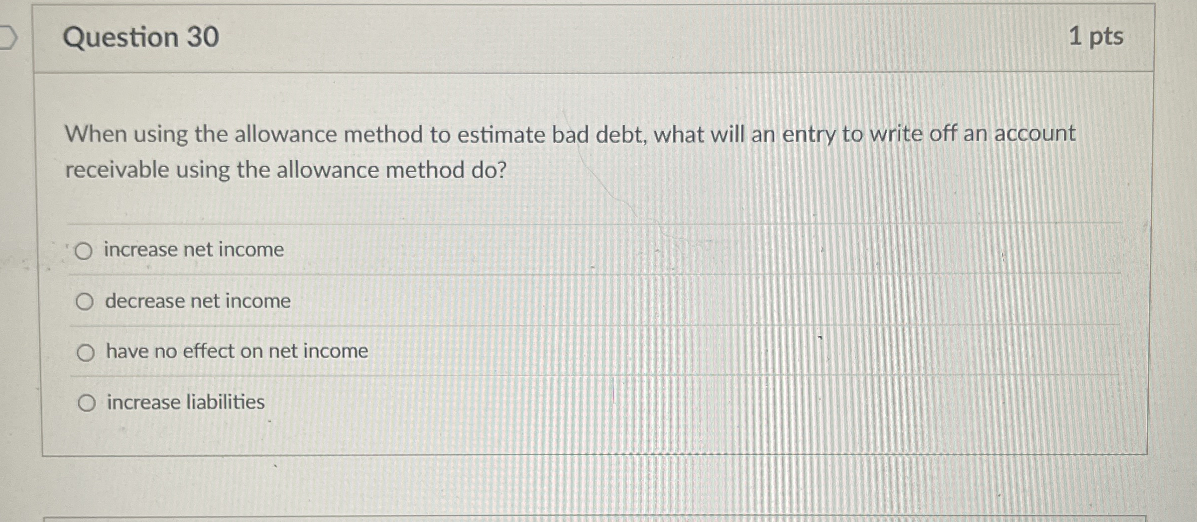Solved Question 30When using the allowance method to | Chegg.com