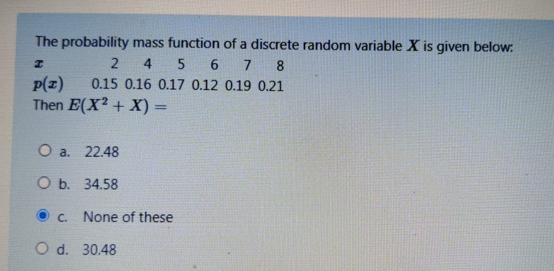 Solved The probability mass function of a discrete random | Chegg.com