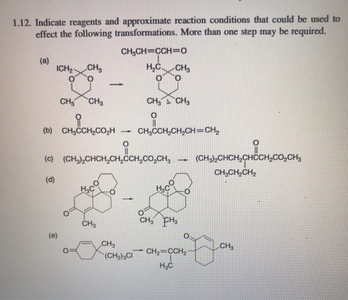 Solved 1.12. Indicate reagents and approximate reaction | Chegg.com