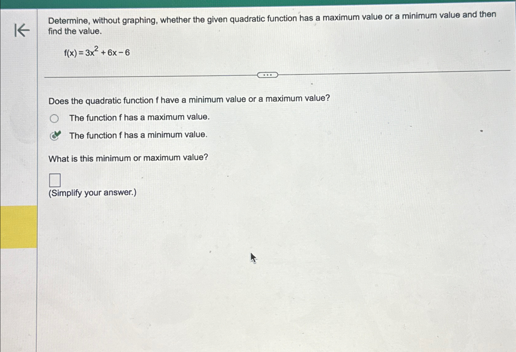 Solved Determine, without graphing, whether the given | Chegg.com