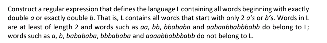 Solved Construct a regular expression that defines the | Chegg.com
