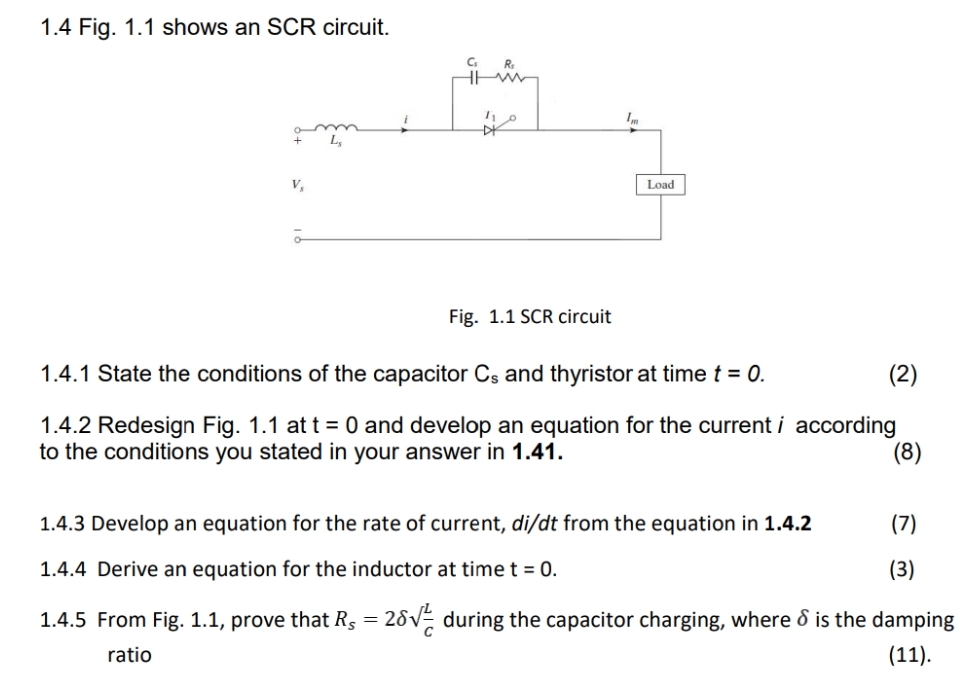 Solved 1.4 ﻿Fig. 1.1 ﻿shows an SCR circuit.Fig. 1.1 ﻿SCR | Chegg.com