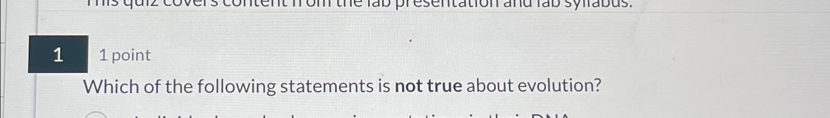 Solved 1 1 ﻿pointWhich of the following statements is not | Chegg.com