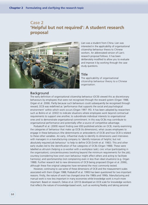 Solved Chapter 2 Formulating and clarifying the research | Chegg.com