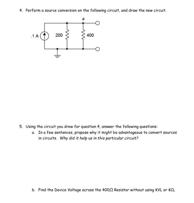 4. Perform a source conversion on the following | Chegg.com