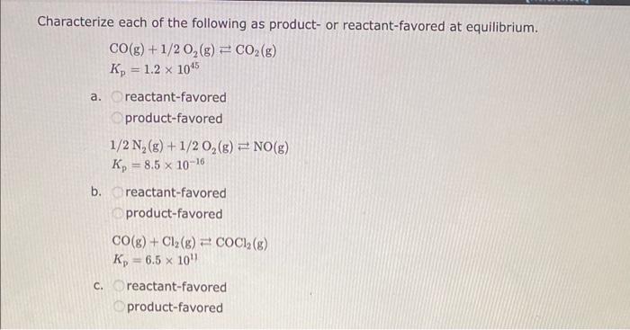 Solved Characterize each of the following as product- or | Chegg.com
