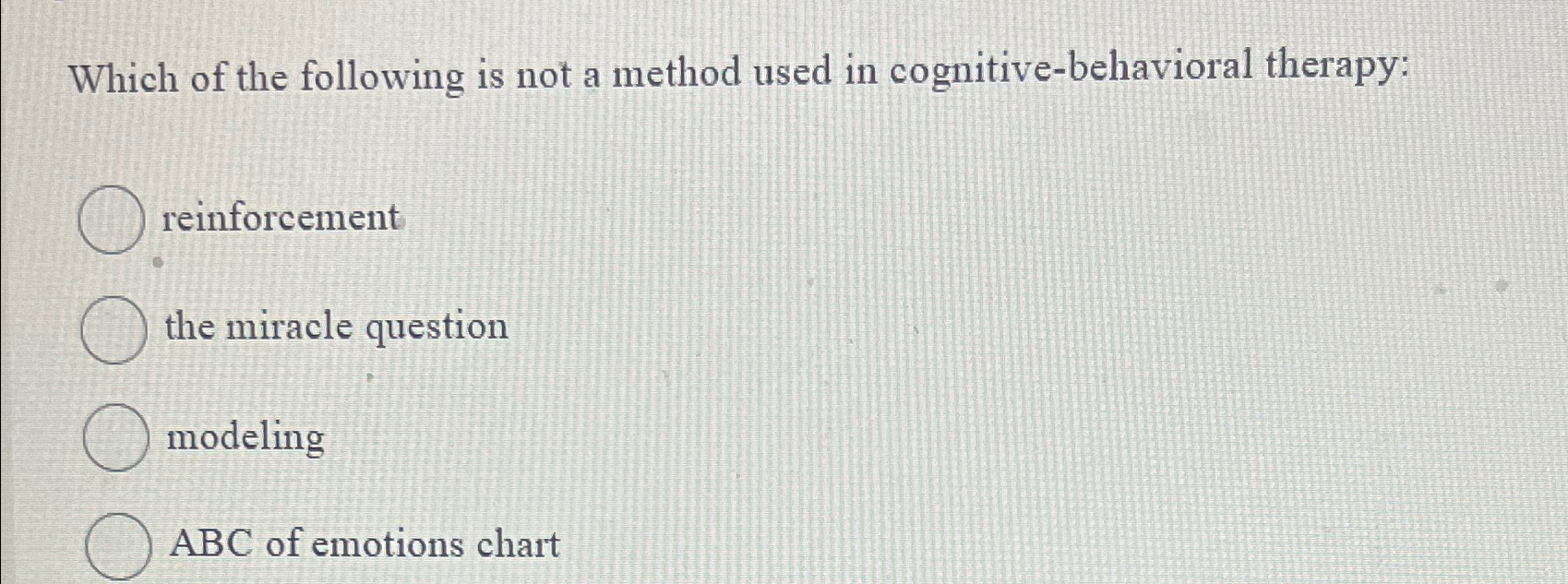 Solved Which of the following is not a method used in | Chegg.com