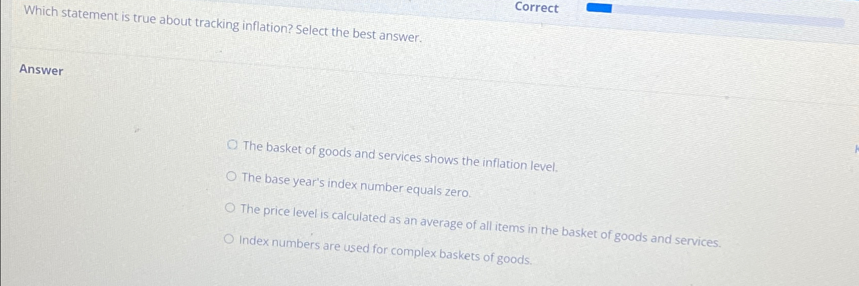 Solved Which statement is true about tracking inflation? | Chegg.com
