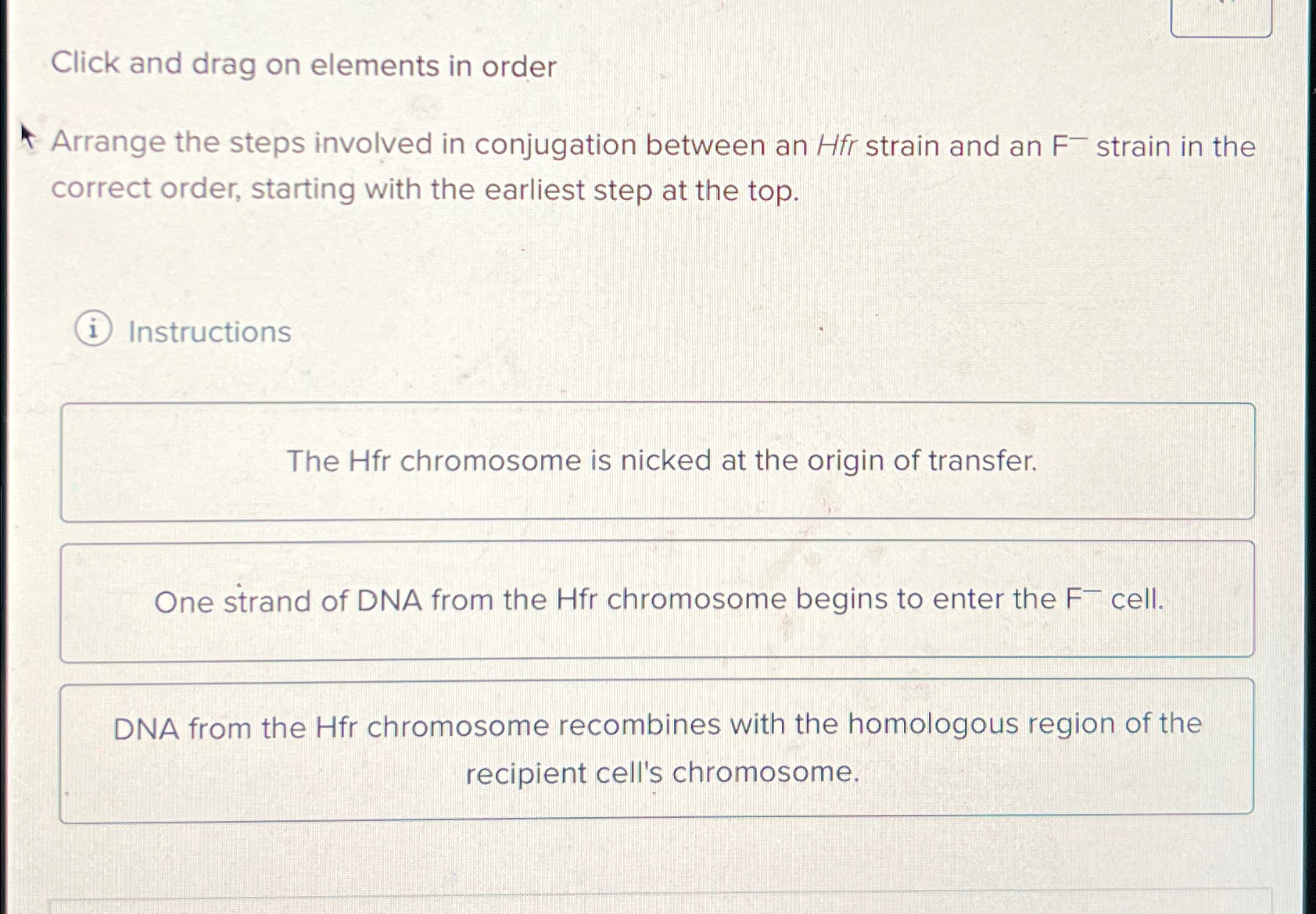 Solved Click and drag on elements in orderArrange the steps | Chegg.com